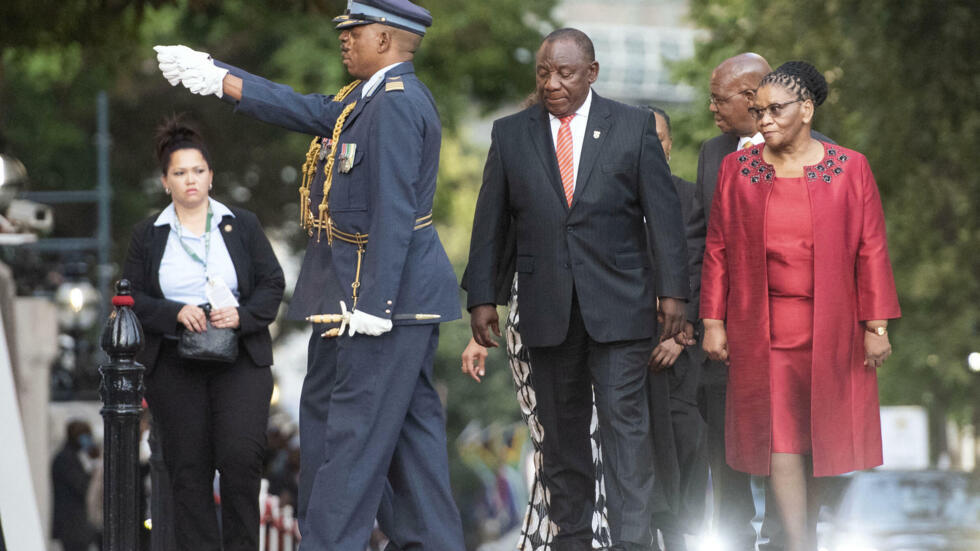 South African defence minister briefly held by veterans