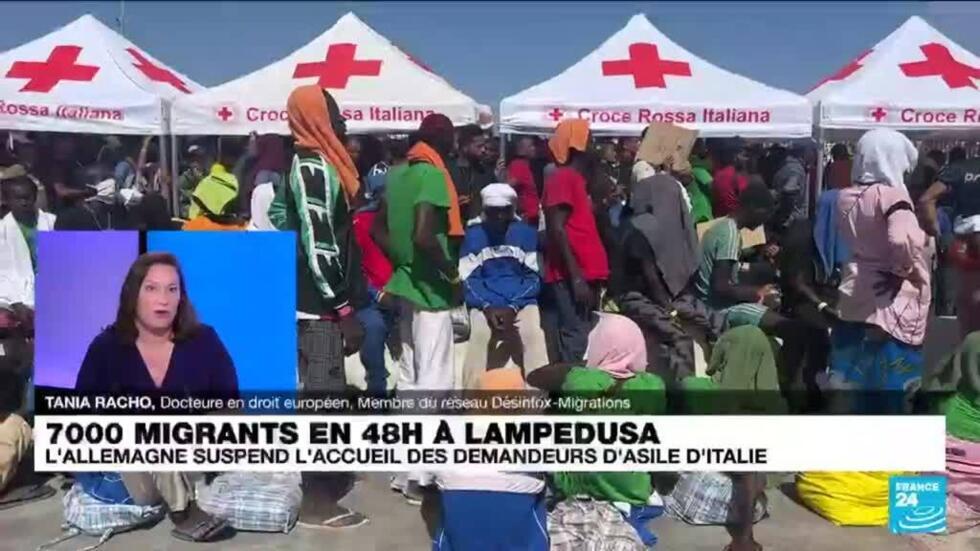 Du jamais vu : 7000 migrants en 48h à Lampedusa - France 24