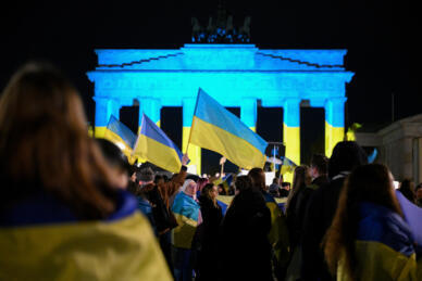Protesters demand Germany stand by Ukraine on invasion anniversary
