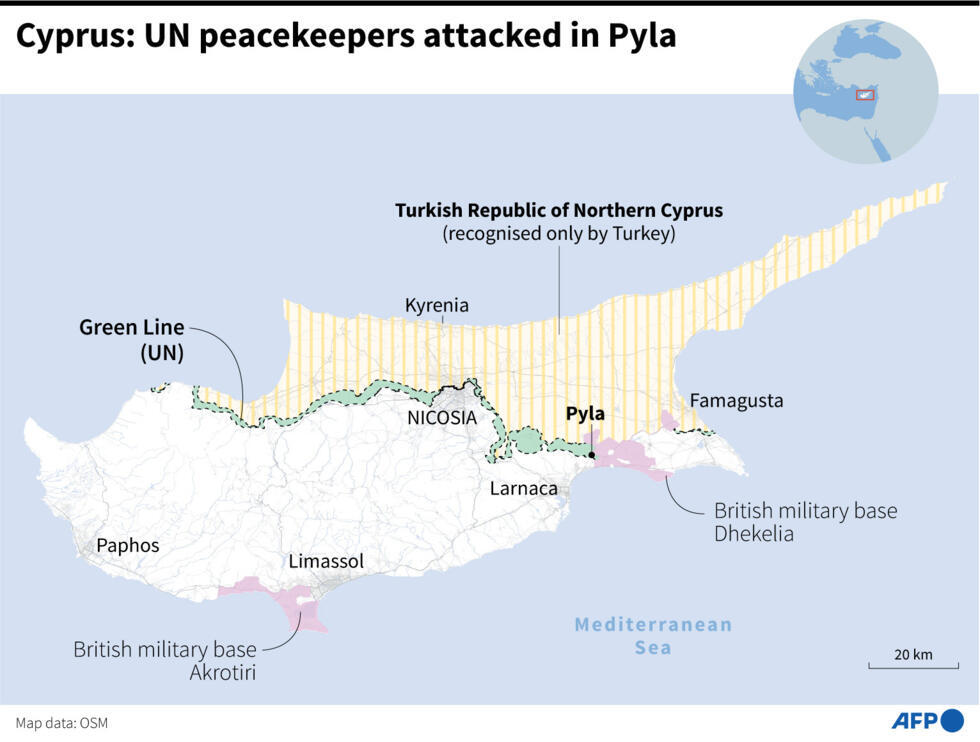 Tense calm in divided Cyprus after UN says peacekeepers attacked