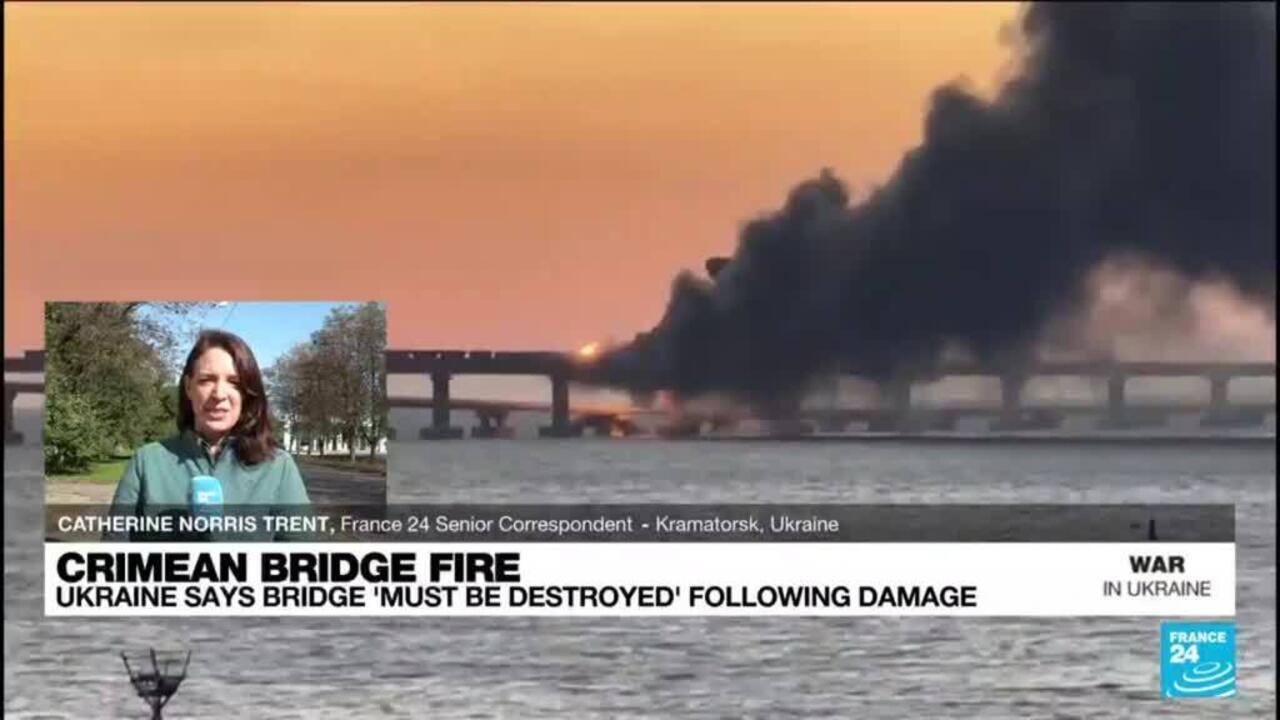 Explosion damages Kerch bridge linking Crimea to Russia