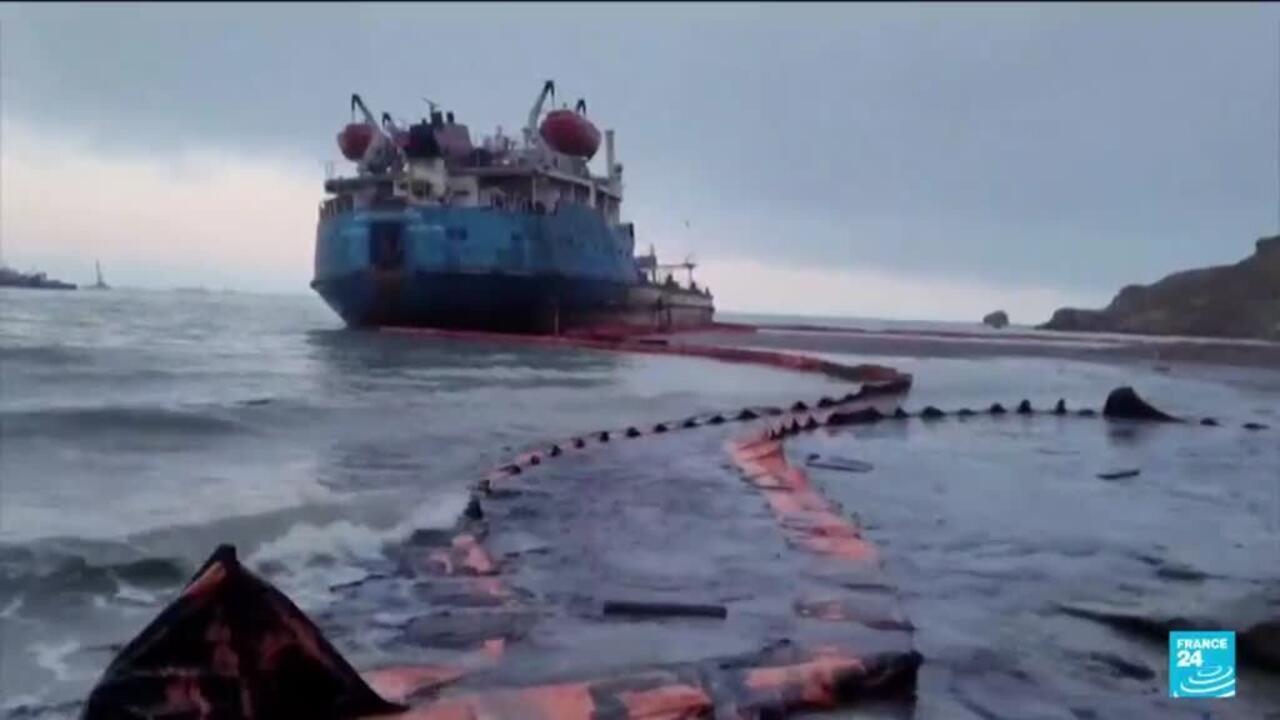La mer d'Azov touchée par la marée noire après le naufrage de deux ...