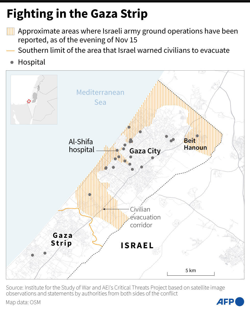 Israel forces search Gaza hospital as civilians stranded inside