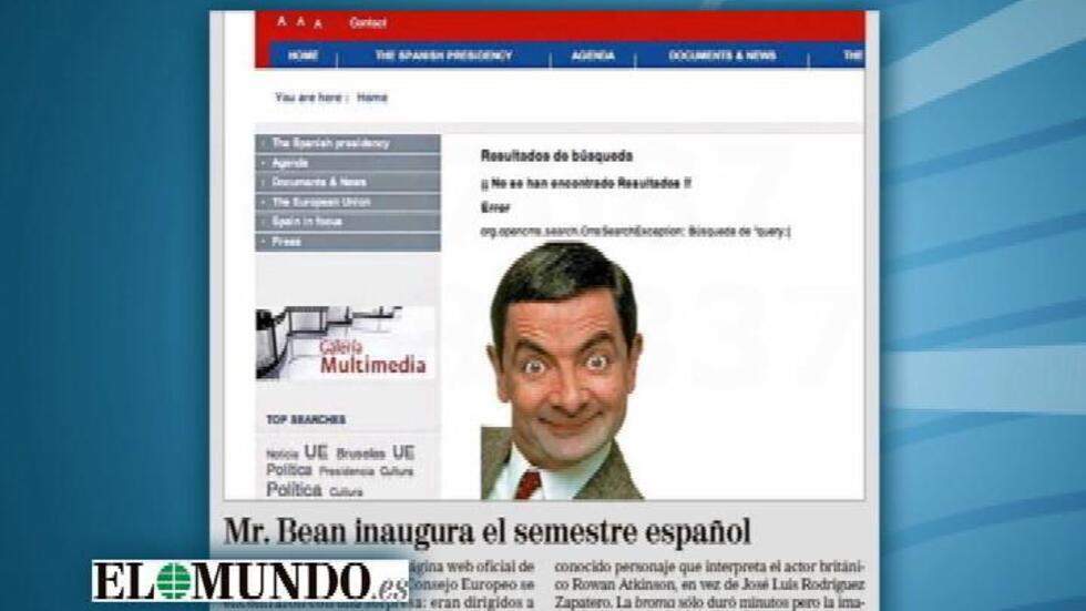 UE : Zapatero doublé par Mr. Bean sur le site officiel - Dans la presse