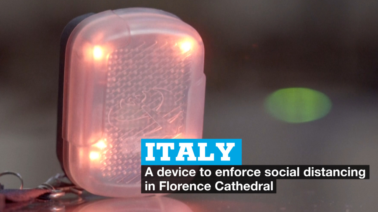 Italy: A device to enforce social distancing in Florence Cathedral ...