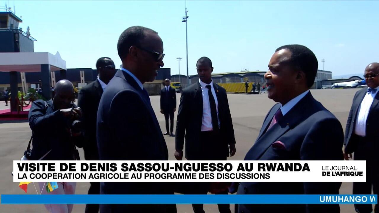 Congolese President Denis Sassou-Nguesso on a state visit to Rwanda ...