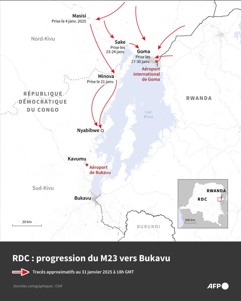 RDC: le M23 progresse dans l'est, "soutien indéfectible" de la SADC à Kinshasa