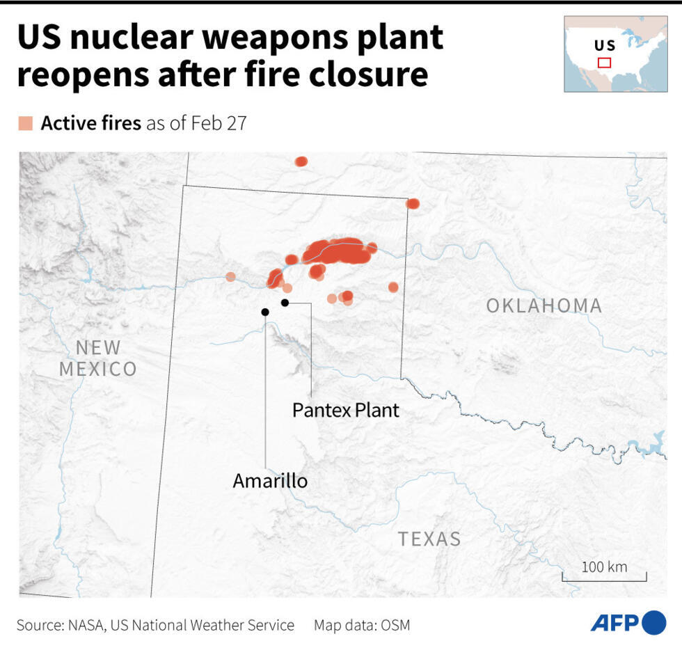 US nuclear weapons plant says open as normal after wildfires closure
