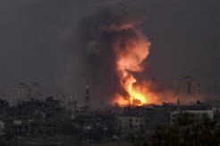 Sky above Gaza turns red in deadly night of strikes