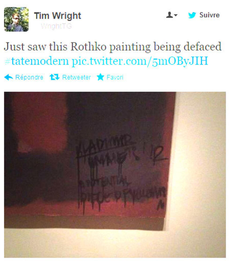 Rothko painting defaced at London's Tate gallery
