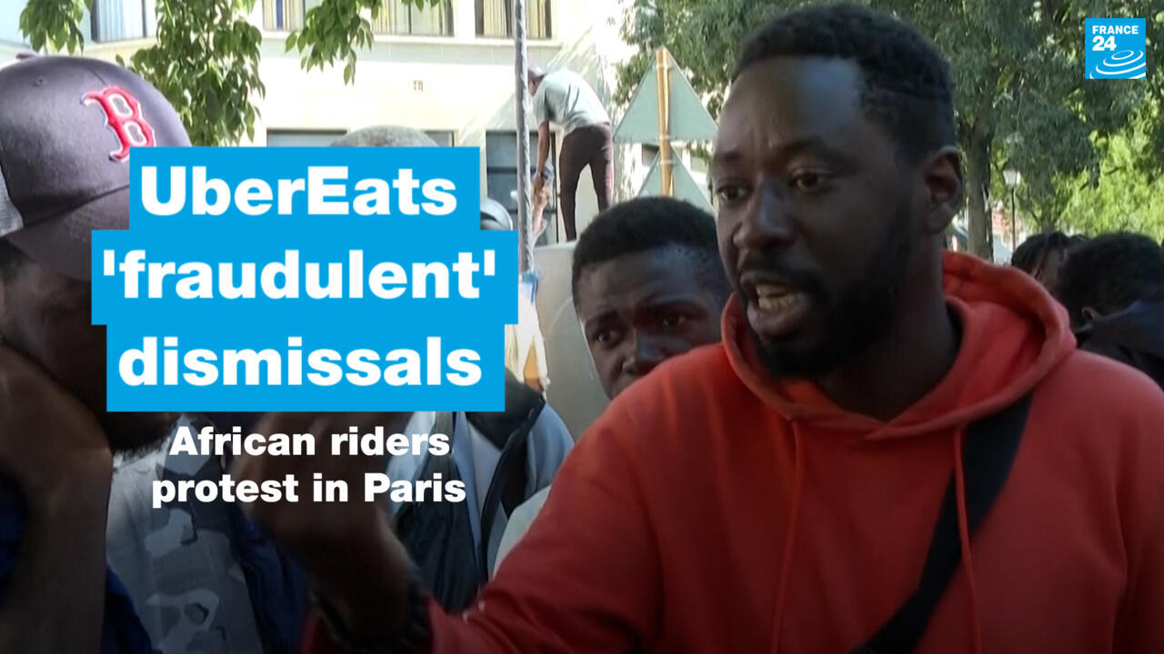 African UberEats riders protest in Paris over ‘fraudulent’ dismissals ...