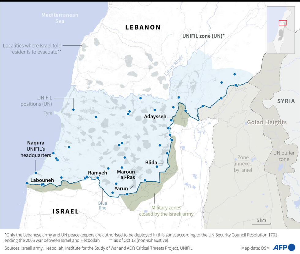 UN peacekeepers to 'stay in all positions' in Lebanon