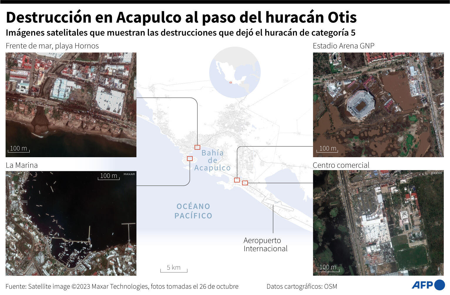 Otis deja 27 muertos y una estela de devastación en el puerto mexicano de Acapulco