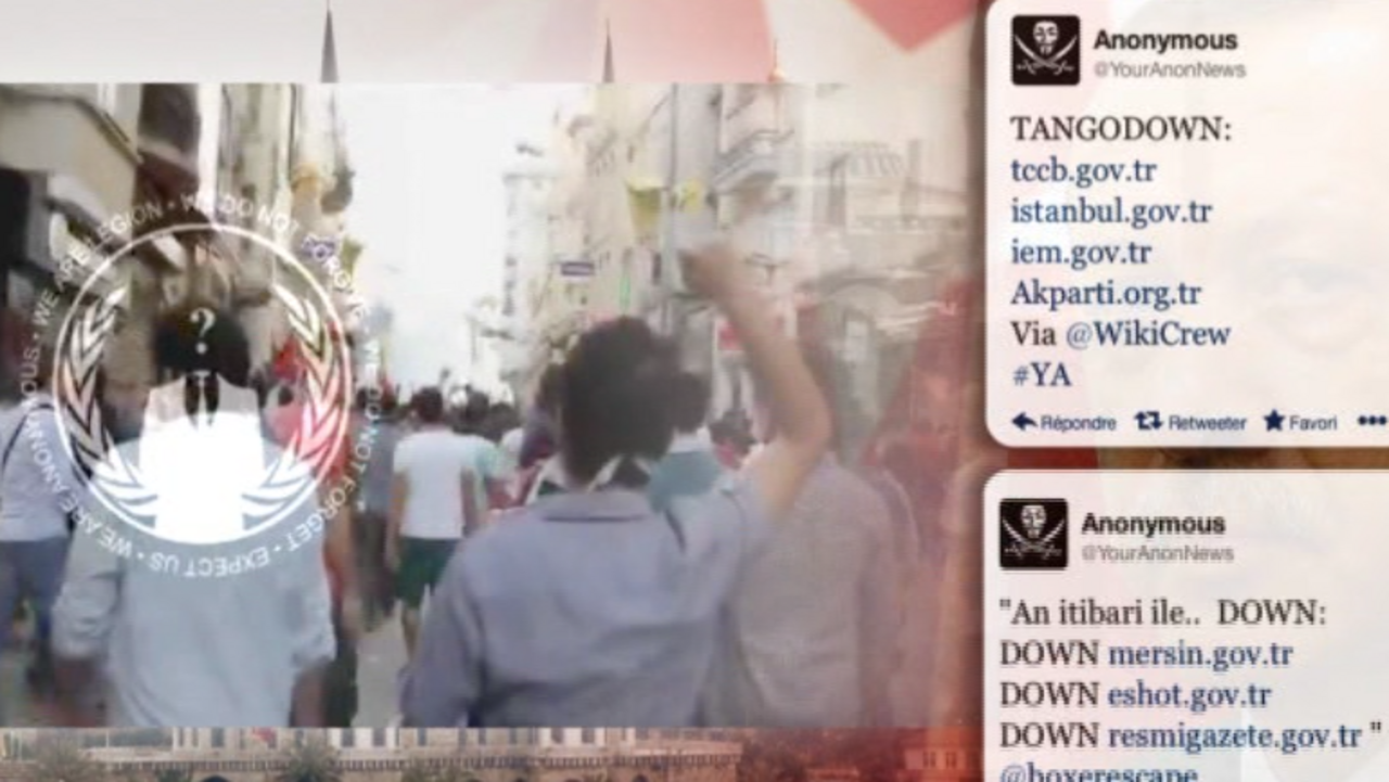Les Anonymous au secours des manifestants turcs - Sur le net