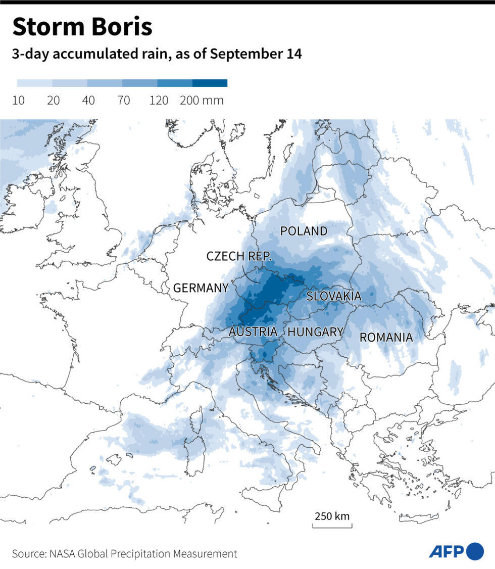 Storm Boris toll rises to 22 in central Europe