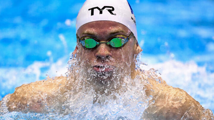 France's Marchand, Australian swim stars lay down Olympic marker