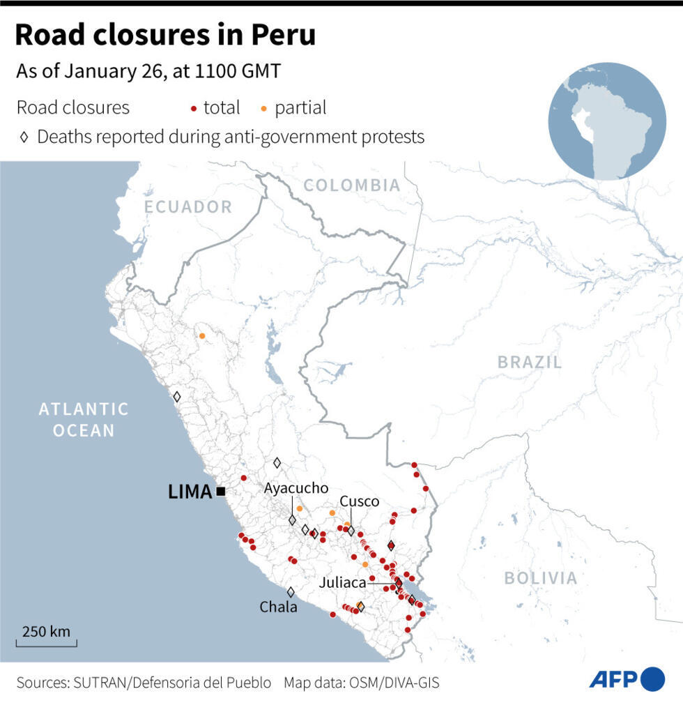 Peru says army, police to clear protester roadblocks