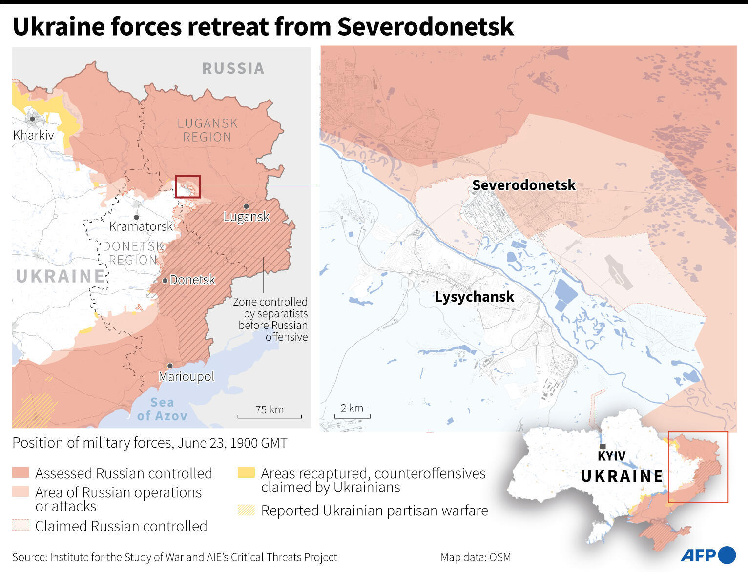 Russians 'fully occupy' Severodonetsk, shift focus to Lysychansk