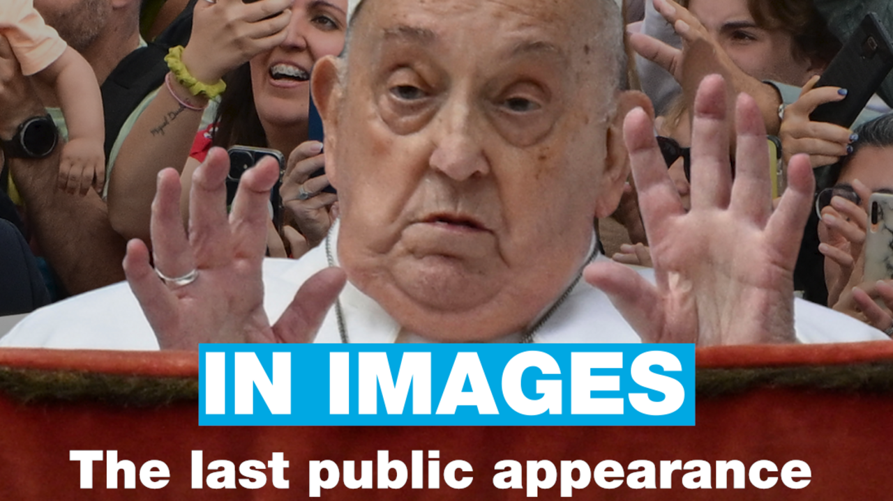 Images of the last public appearance of Pope Francis before his death ...