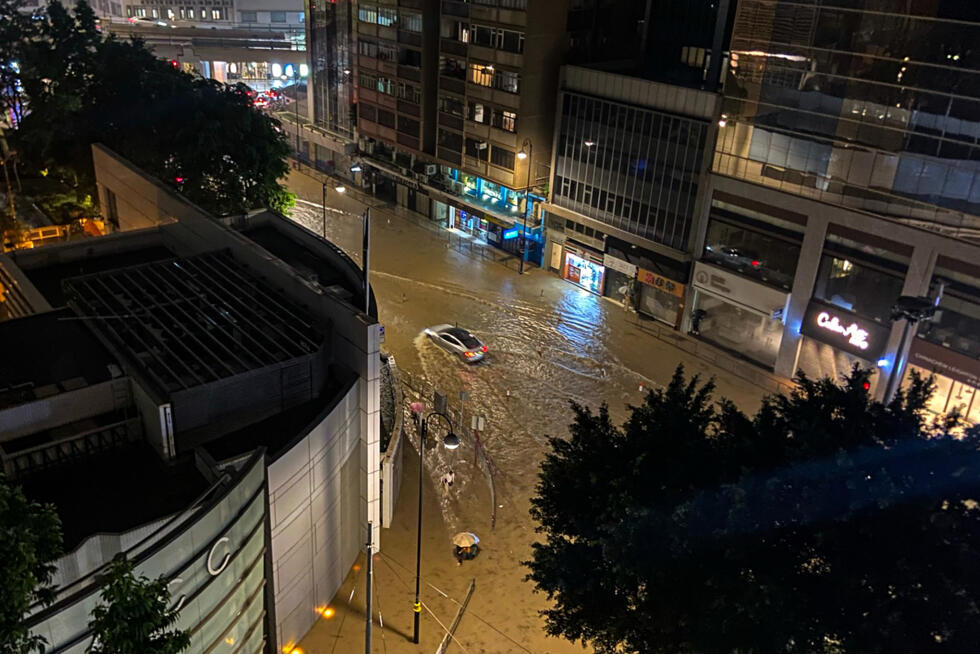 Record rainfall floods Hong Kong days after typhoon