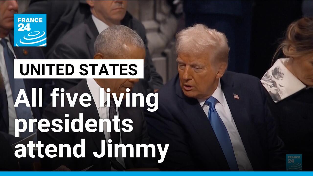 All five living US presidents attend Jimmy Carter's funeral in Georgia ...