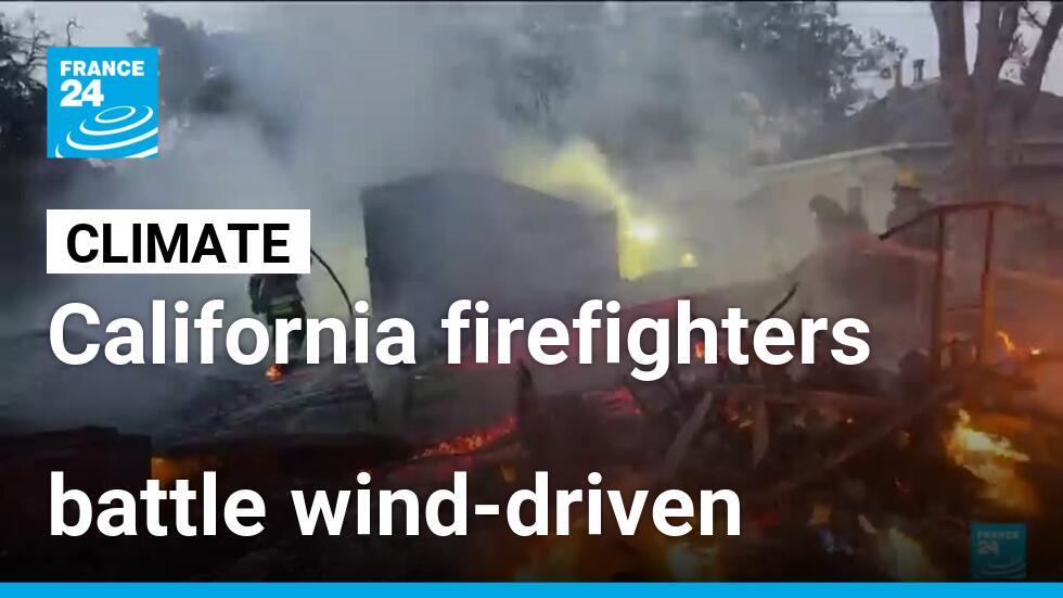 California firefighters battle wind-driven wildfire east of San ...