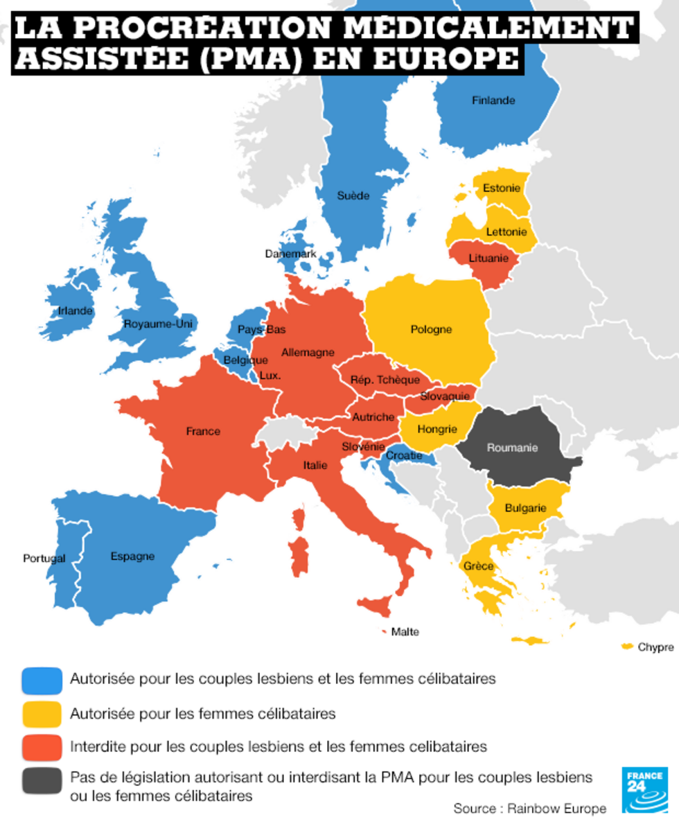 Infographie : PMA, état des lieux en Europe - France 24