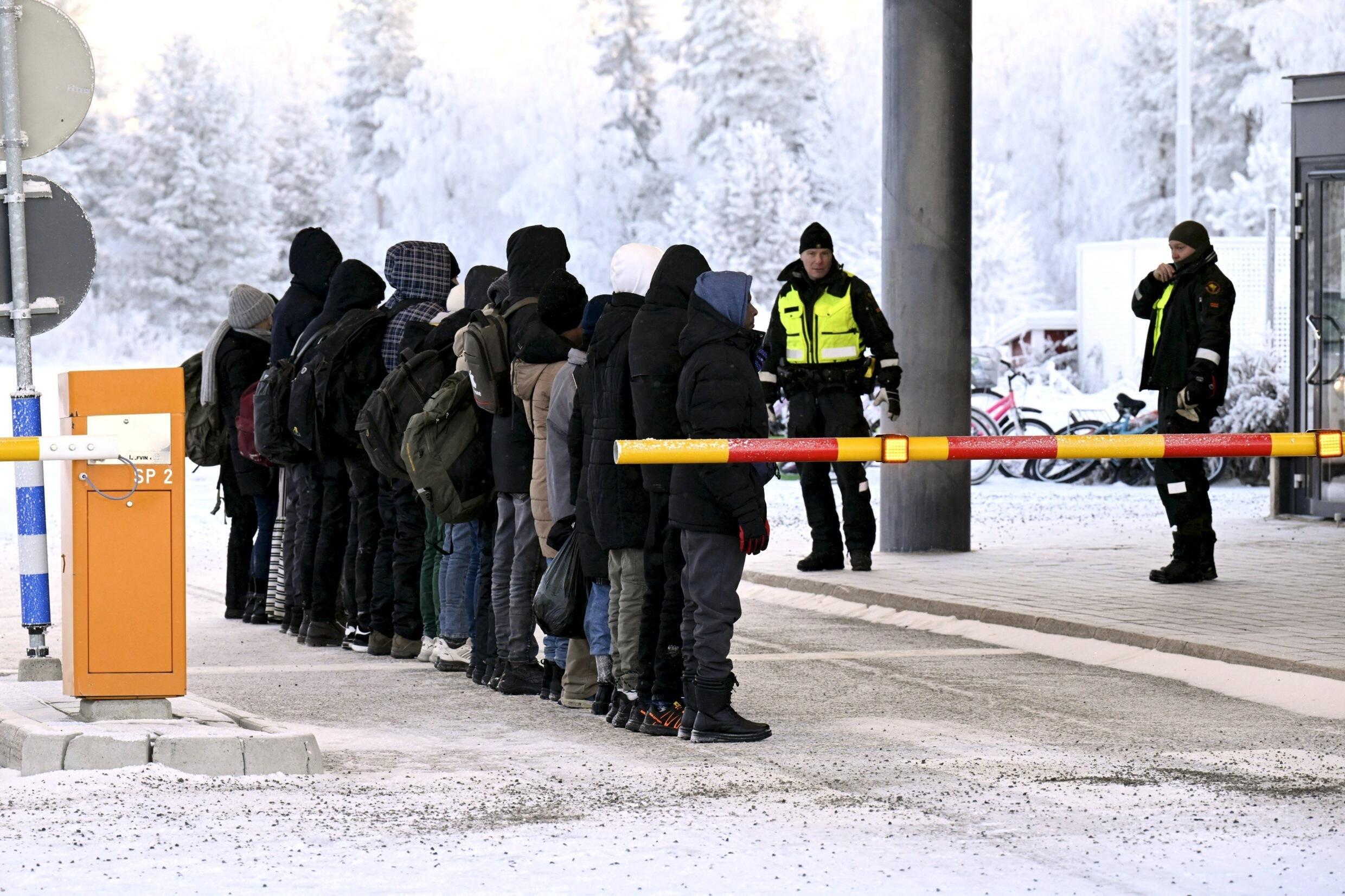 Finland erects barriers at border with Russia to control migrant influx