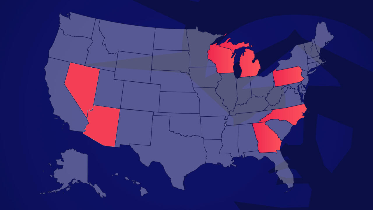 US presidential election results – the swing states