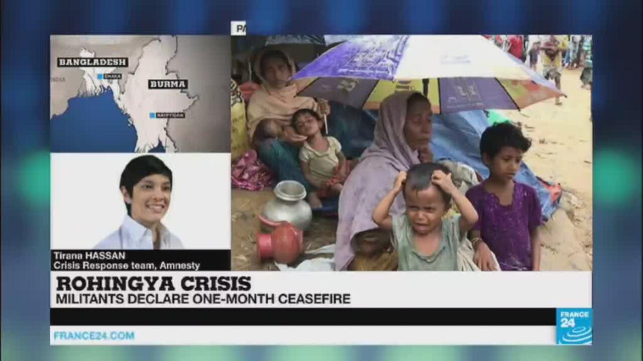 Burma's Rohingya insurgents declare one-month ceasefire as exodus grows