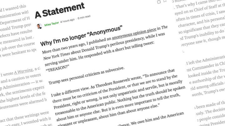 Former Homeland Security official reveals himself as ‘Anonymous’ Trump ...