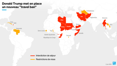 L'interdiction d'entrée aux États-Unis entre en vigueur pour les ressortissants de douze pays