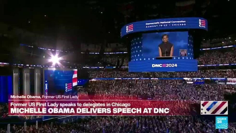 ‘Yes she can’: Obamas laud Harris at Democratic National Convention