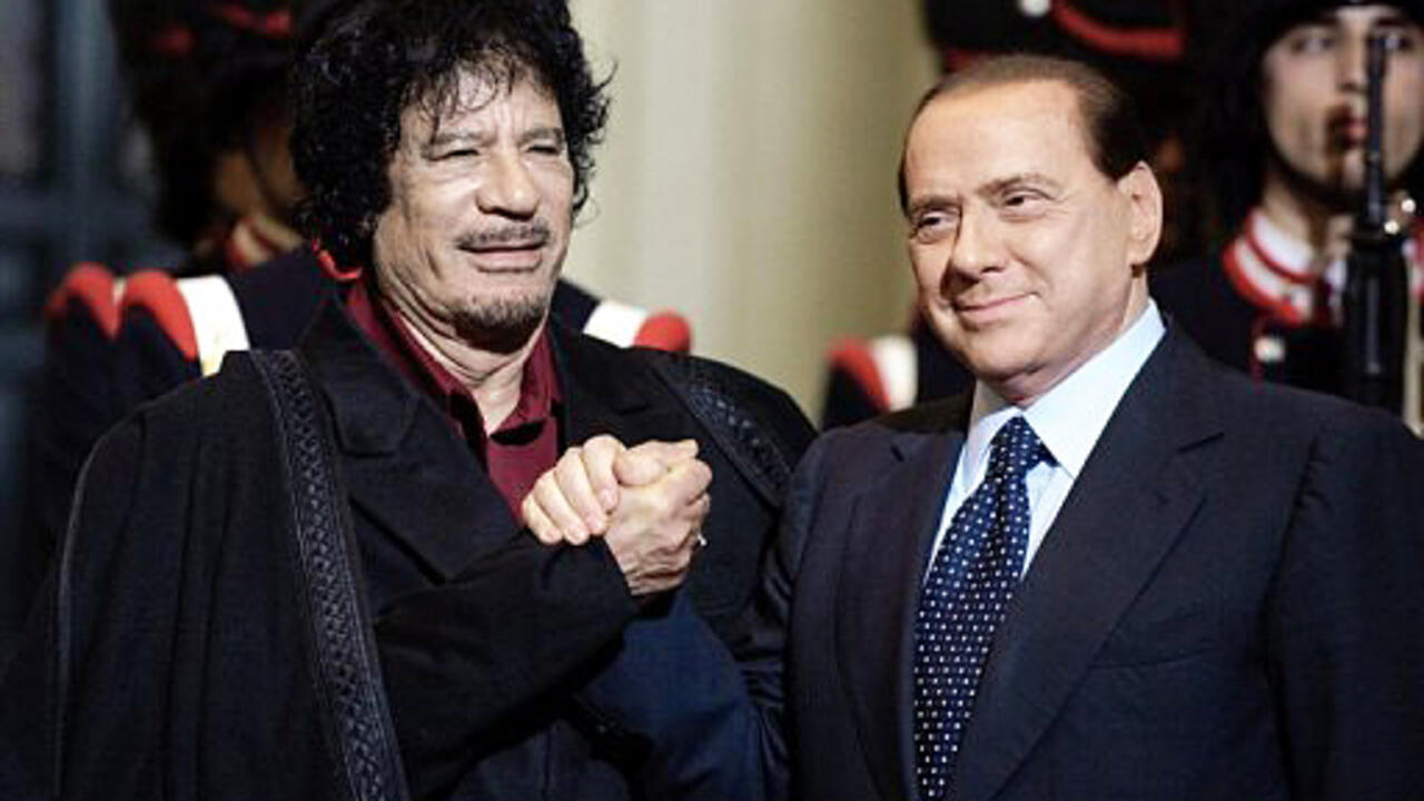 Gaddafi on controversial visit to Rome to push closer ties