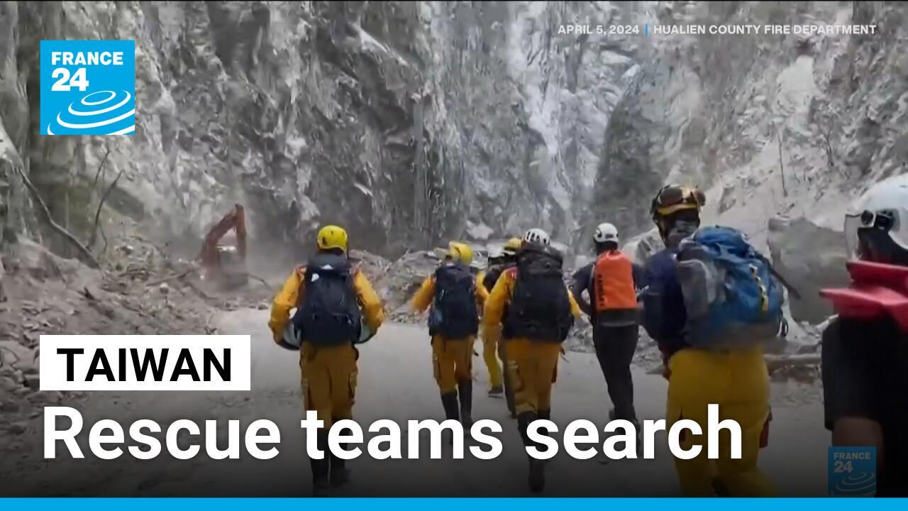 Rescue teams in Taiwan search for survivors in rockslide following ...