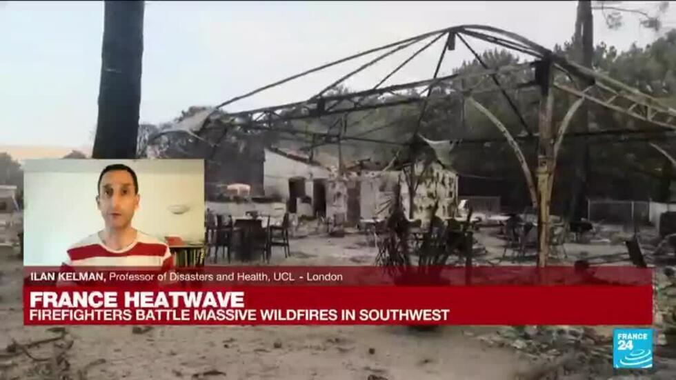 Macron tours blaze devastation as firefighters battle French wildfires