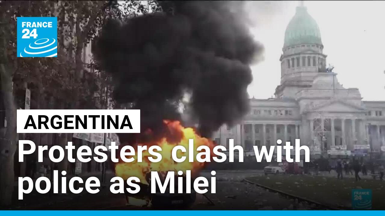 Protesters clash with police as Milei reforms clear Senate hurdle ...