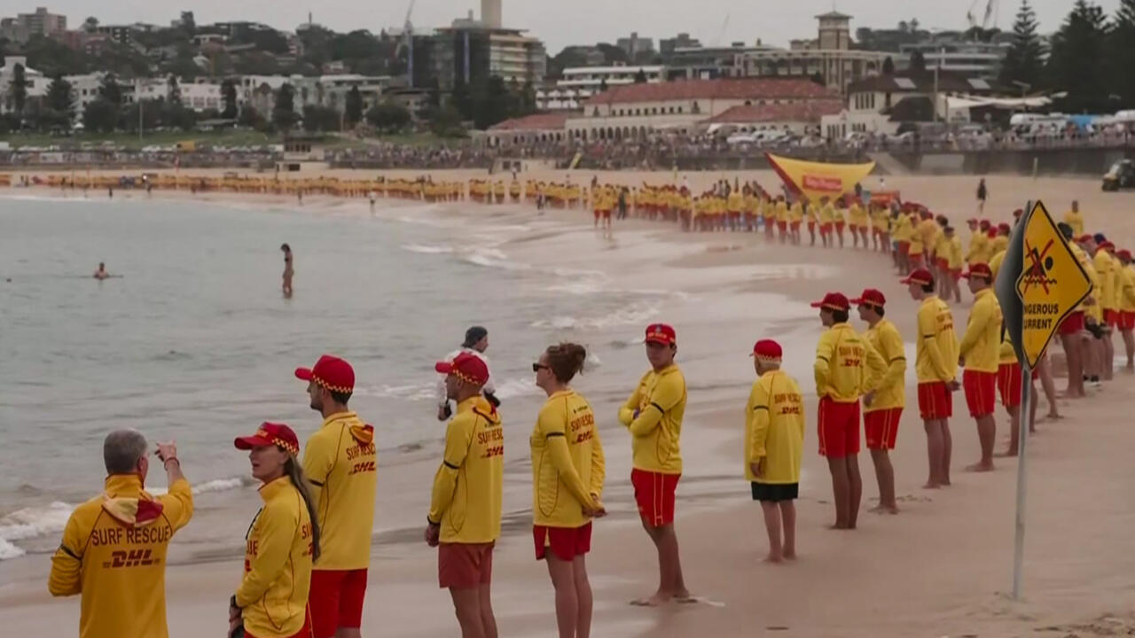 Australian lifeguards fall silent for Bondi Beach victims