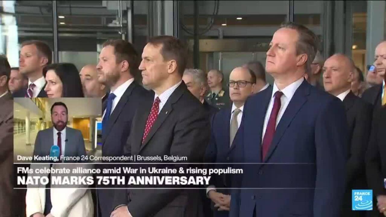 NATO marks 75th anniversary with flags, cake, message to US on Ukraine ...