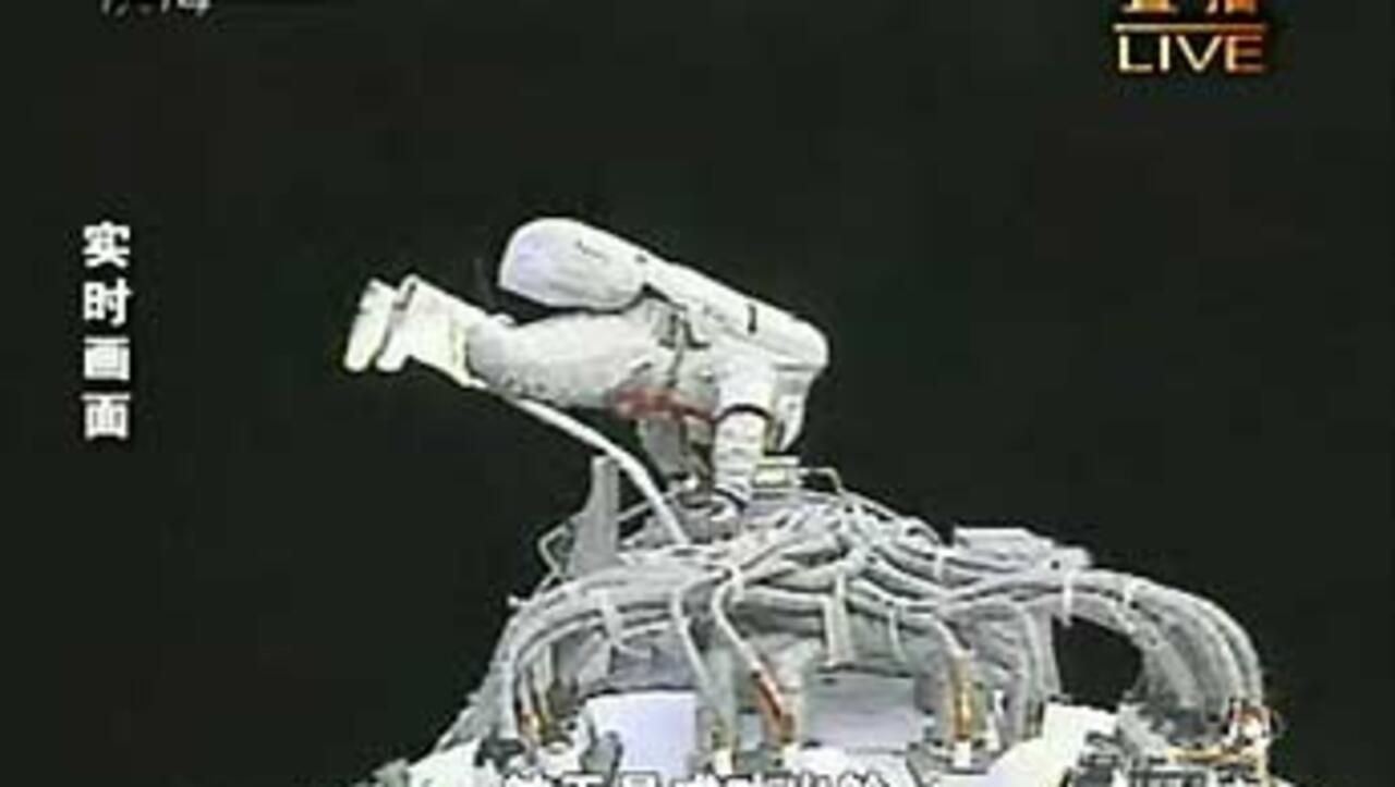 Chinese astronaut on first space walk