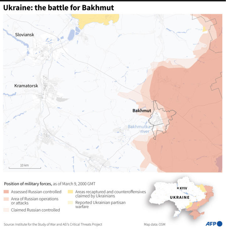Ukrainian gunships rain rockets on Russian targets near Bakhmut