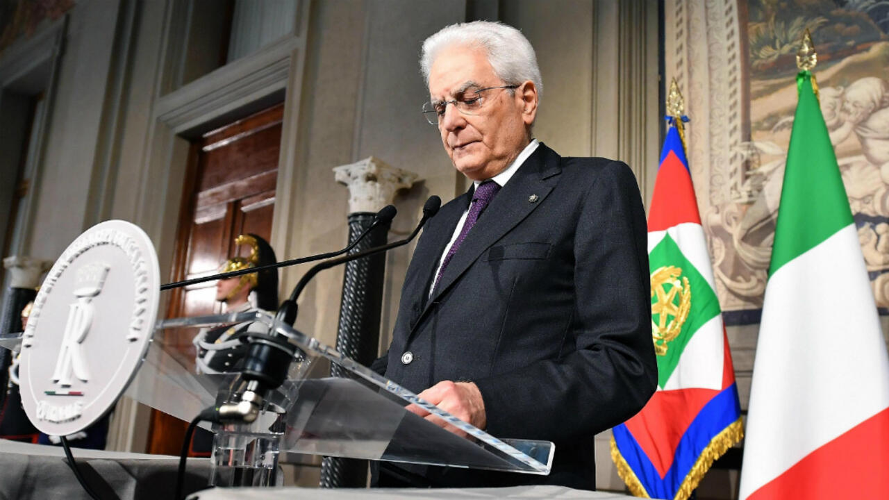 Italia: presidente Mattarella propone un Gobierno "neutral" hasta diciembre