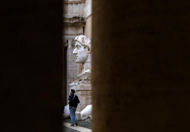Towering Colossus of Constantine reconstructed in Rome