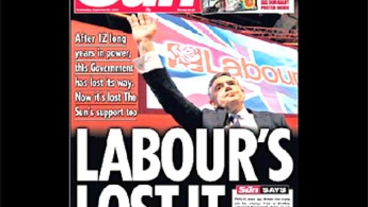 Labour loses the support of influential newspaper 'The Sun'