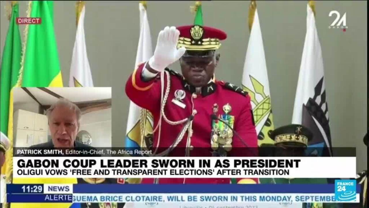 Gabon coup leader sworn in as 'transitional' head of state