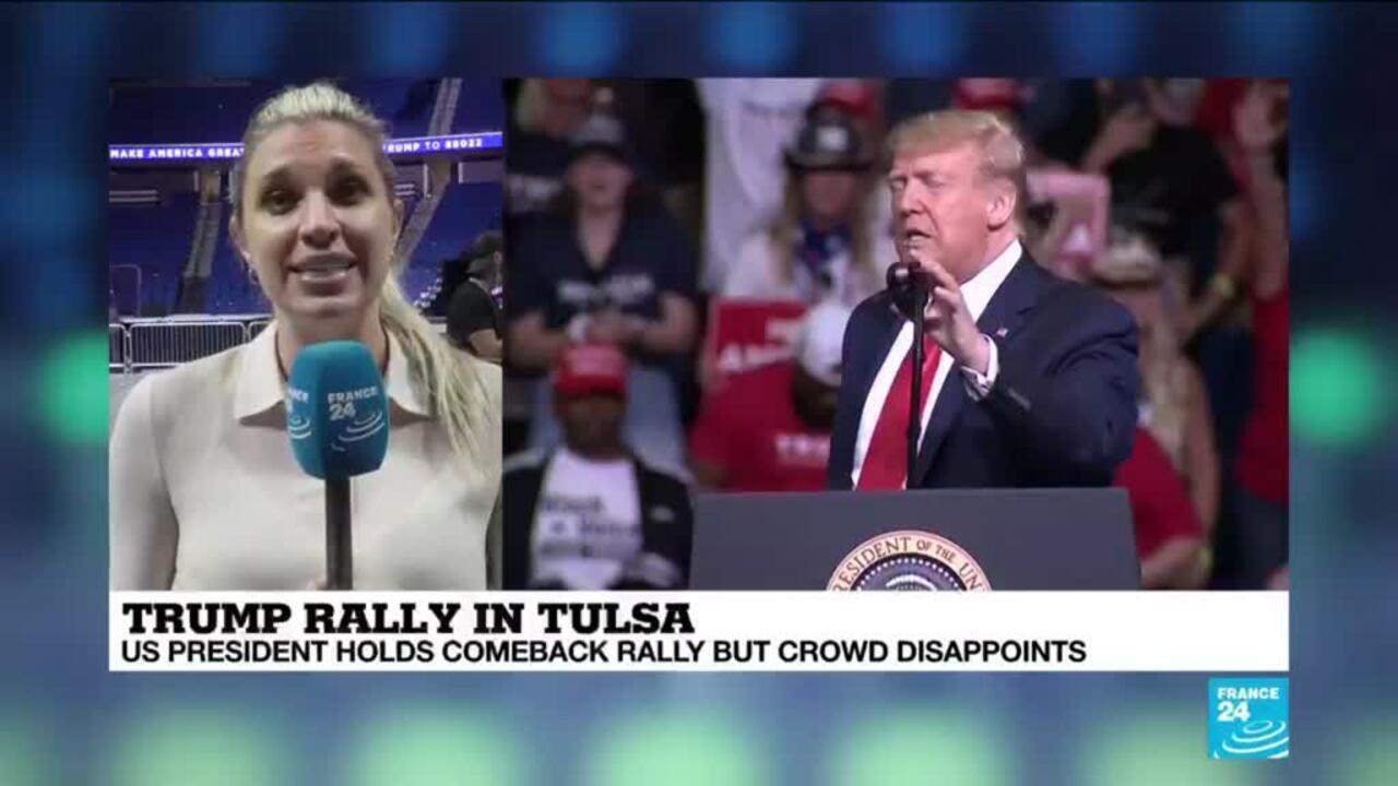 Thousands of empty seats at Trump’s comeback rally in Tulsa