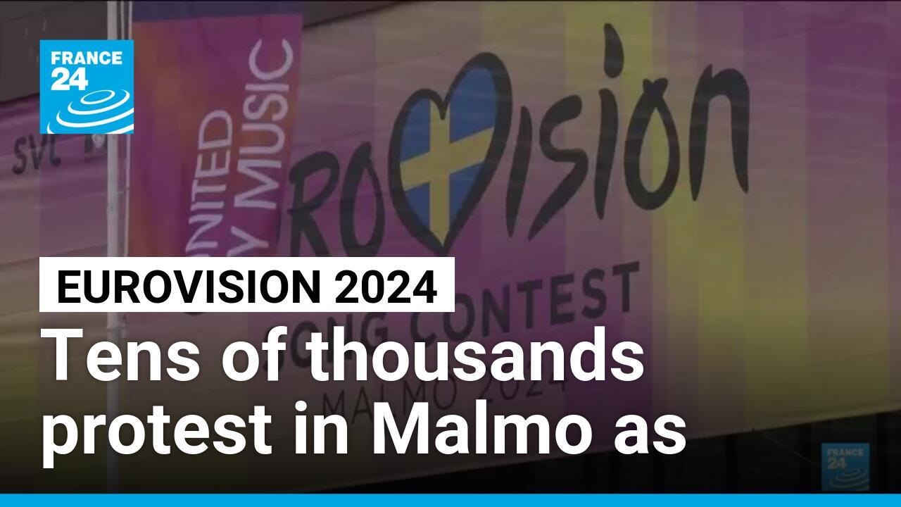 Tens of thousands protest in Malmo as Israel competes in Eurovision ...