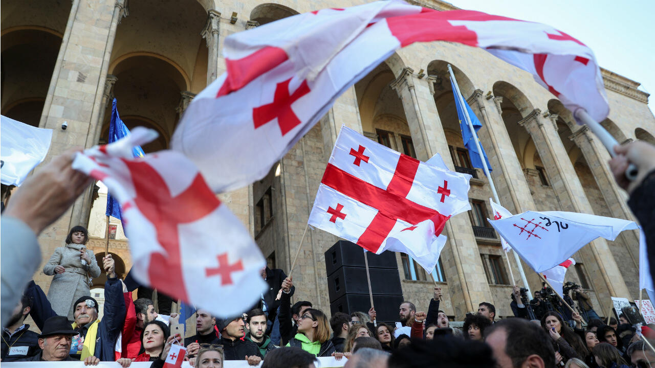 US, EU back Georgia protesters after thousands rally outside parliament
