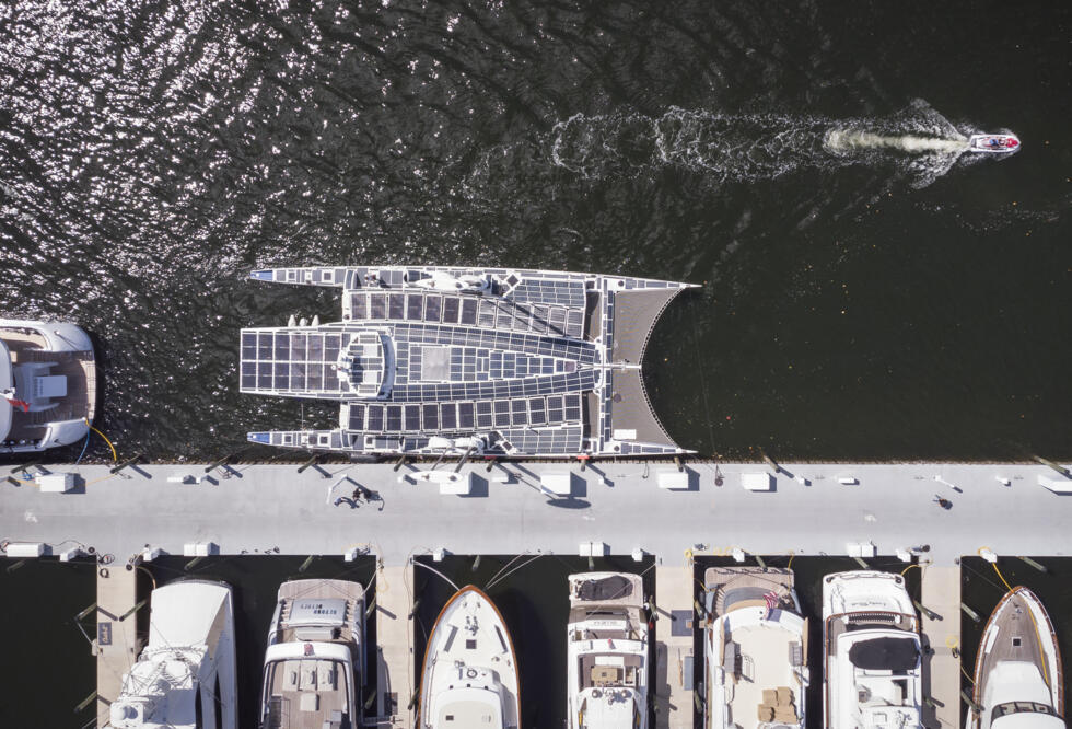 Zero-emission ship nears finish of round-the-world voyage