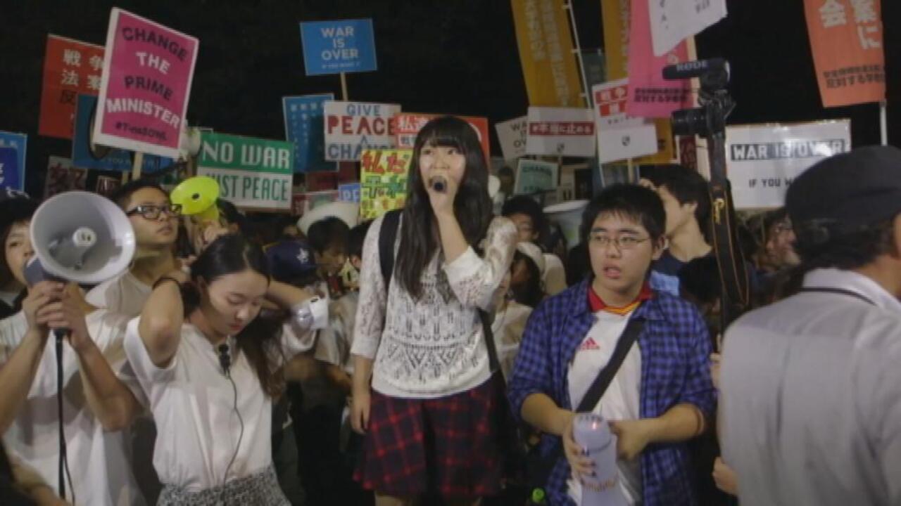 Japan's students at forefront of protests to defend pacifist ...
